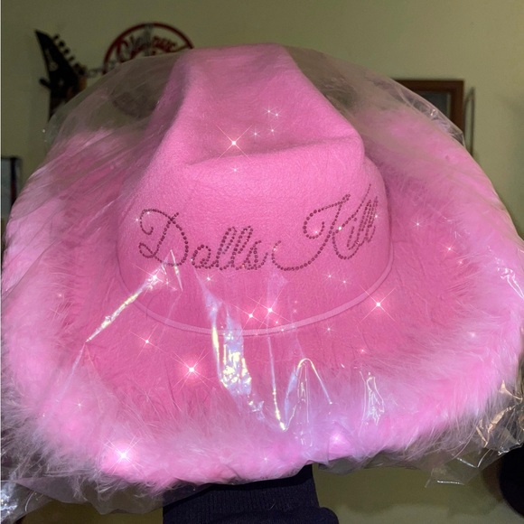 Dolls Kill | Accessories | New Dolls Kill Merch Cowboy Hat Pink Glitter ...